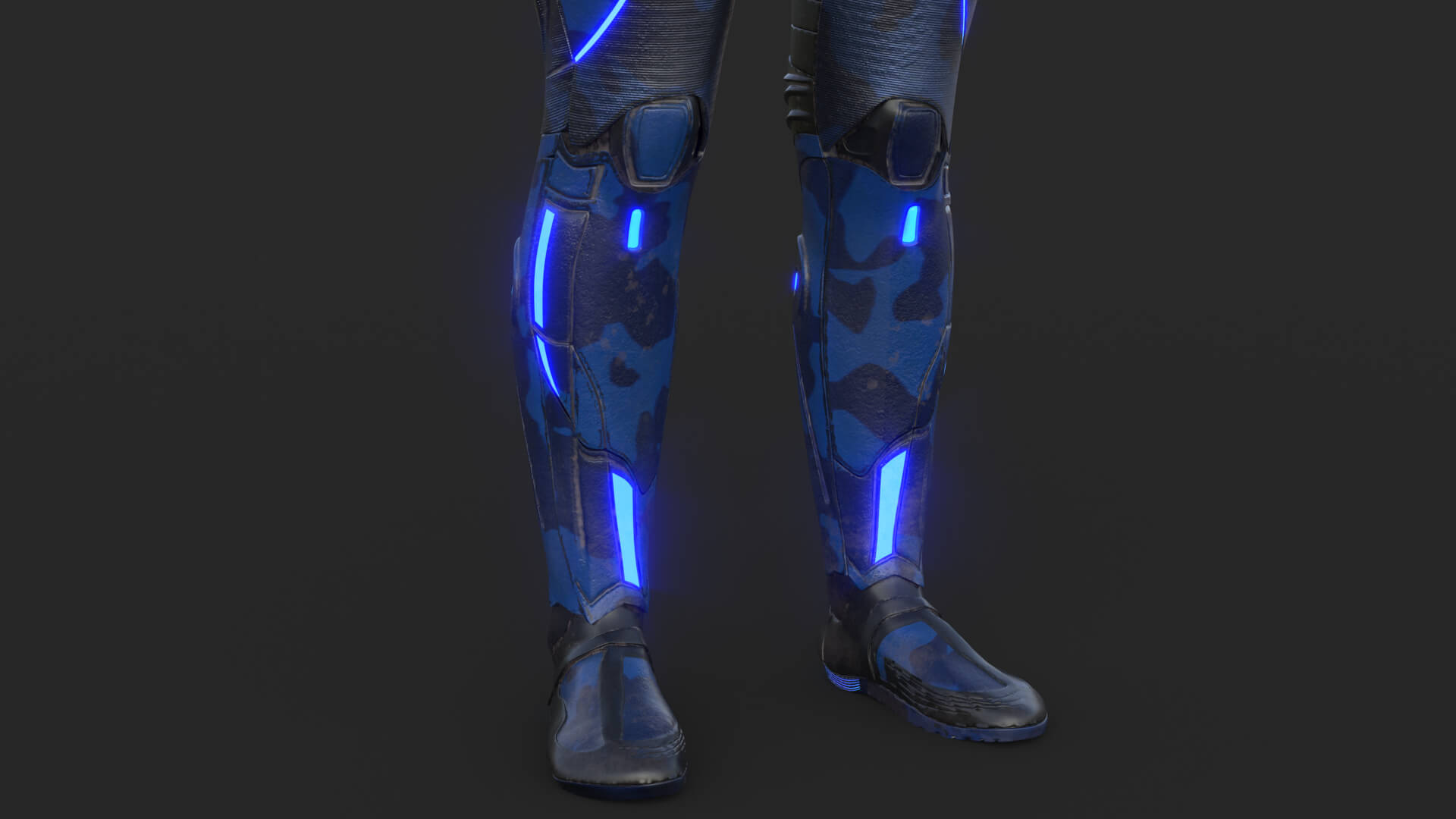 Cyborg Blu Camouflage V-Ray 3D Model by Mak21