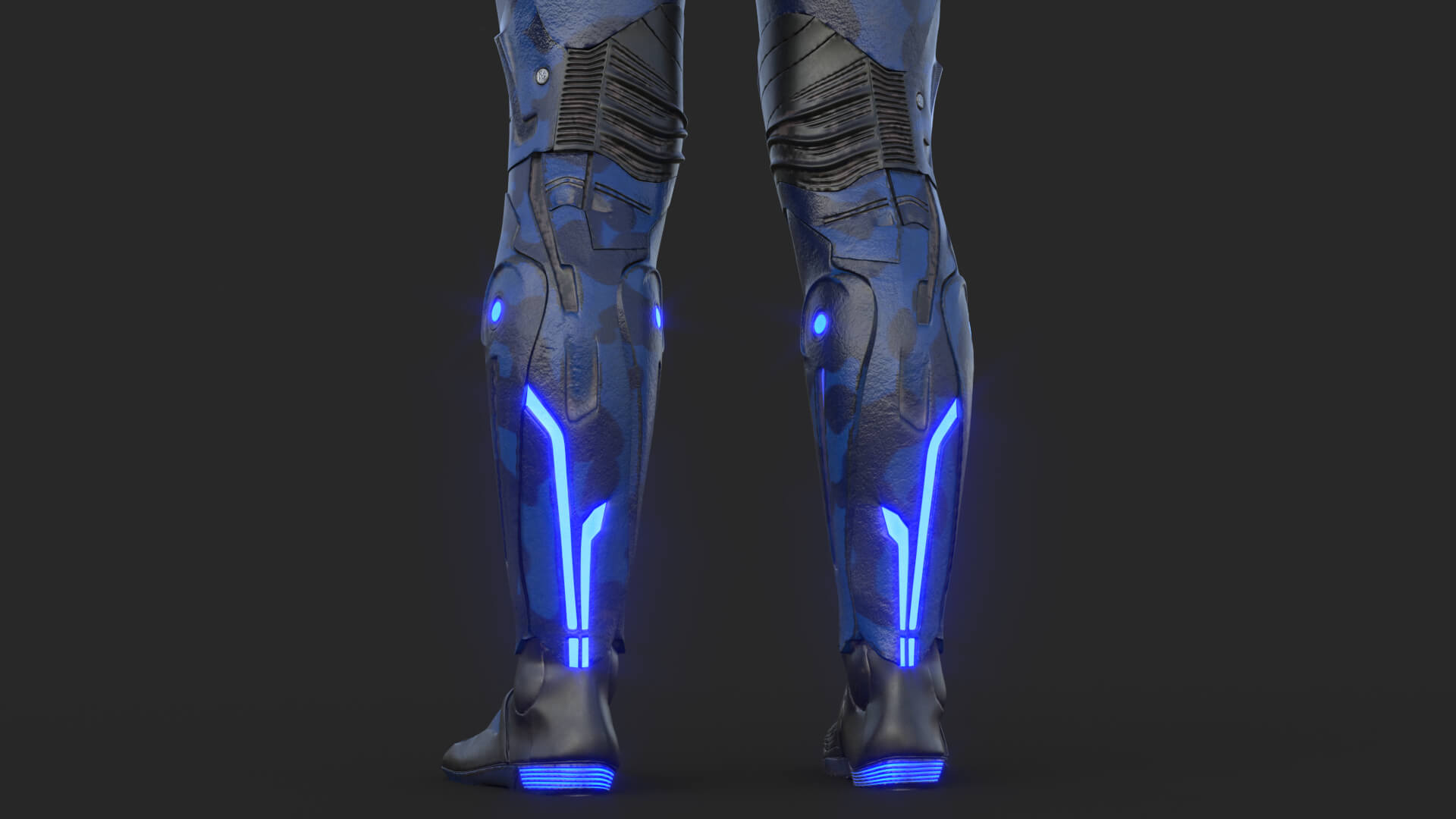 Cyborg Blu Camouflage V-Ray 3D Model by Mak21