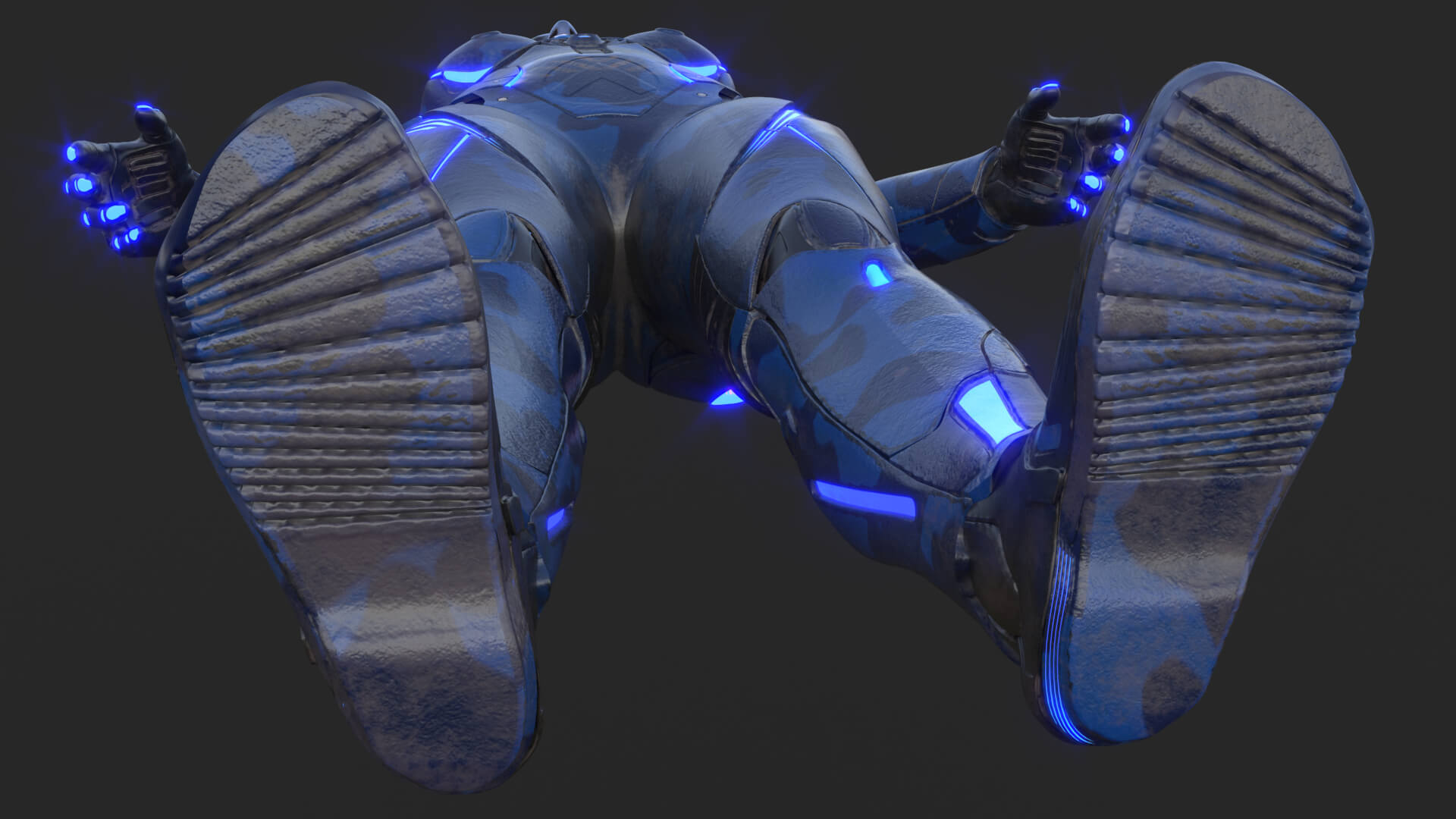Cyborg Blu Camouflage V-Ray 3D Model by Mak21