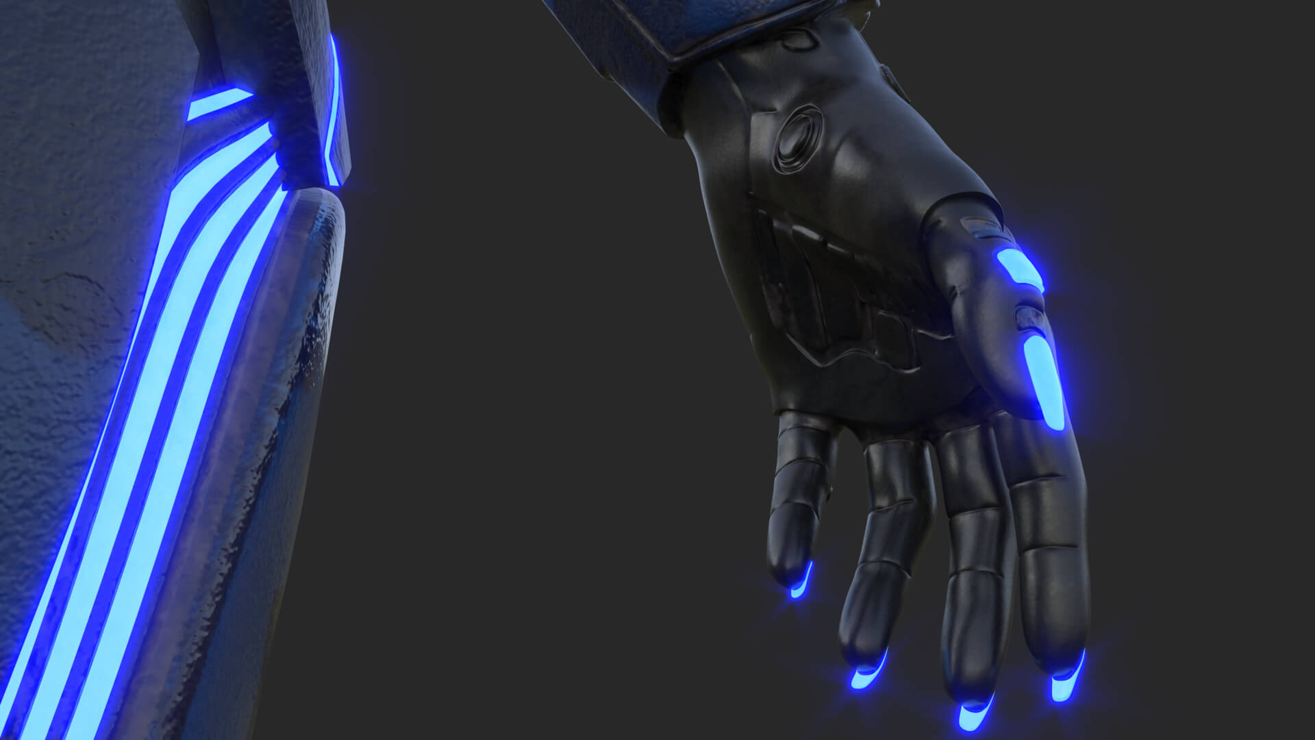 Cyborg Blu Camouflage V-Ray 3D Model by Mak21