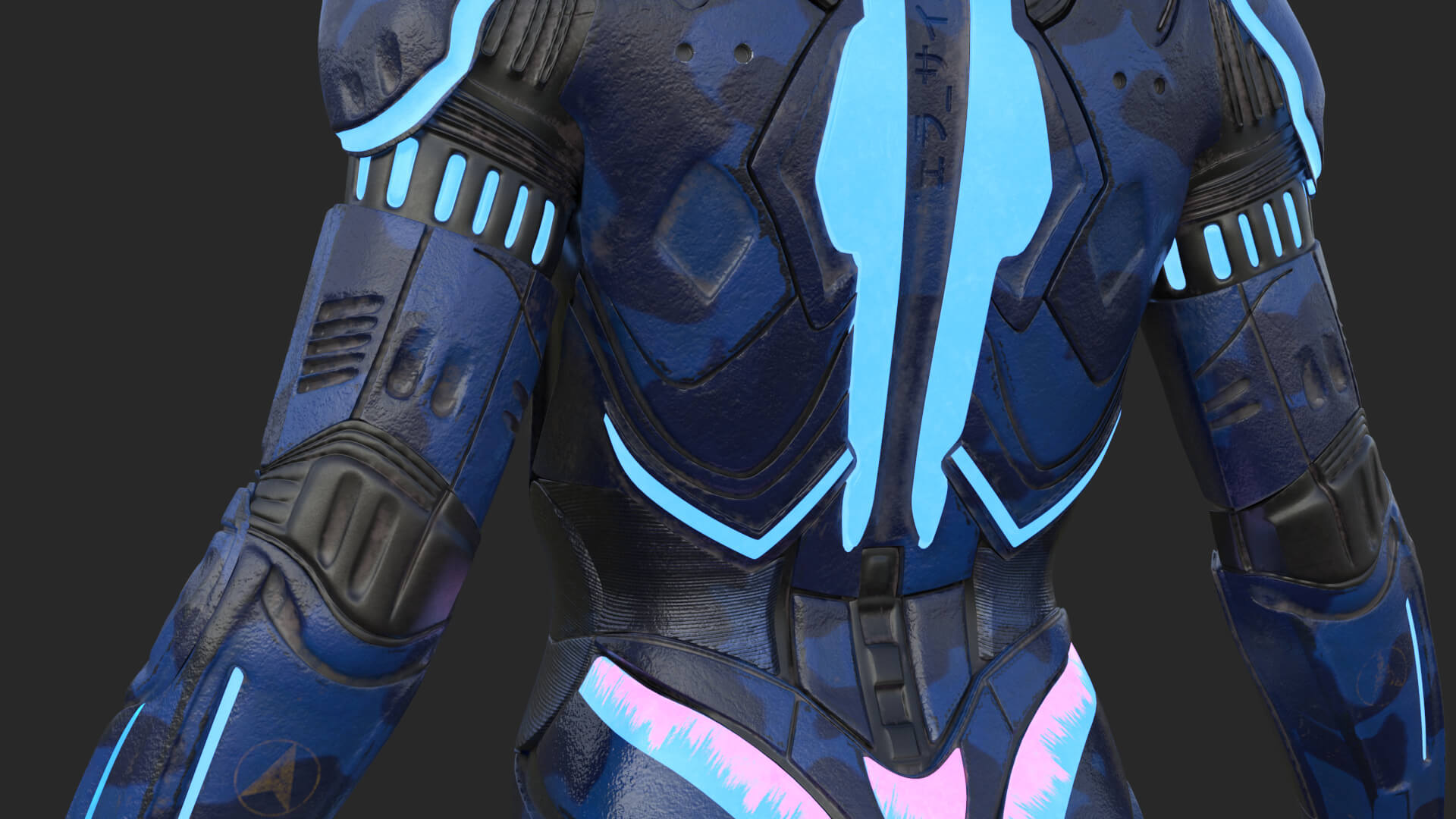 Cyborg Blu Camouflage V-Ray 3D Model by Mak21