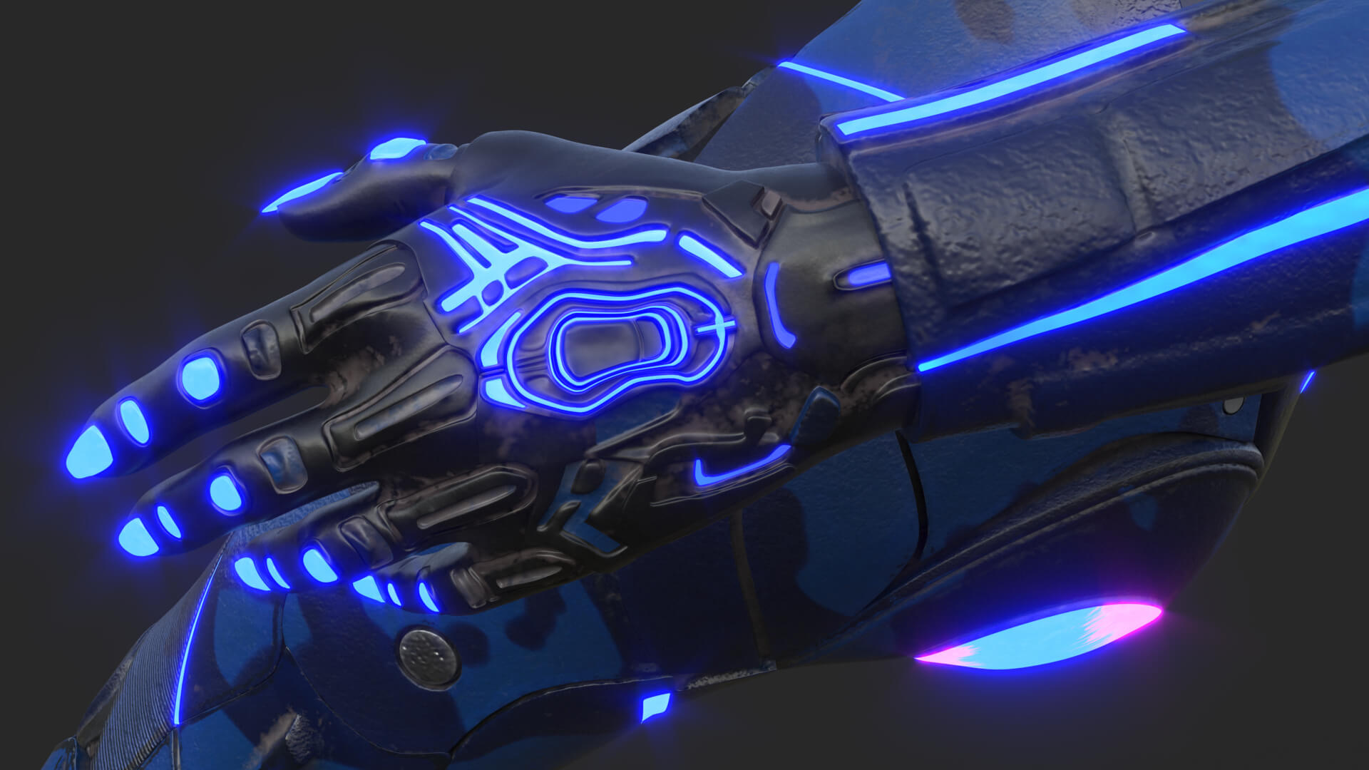 Cyborg Blu Camouflage V-Ray 3D Model by Mak21