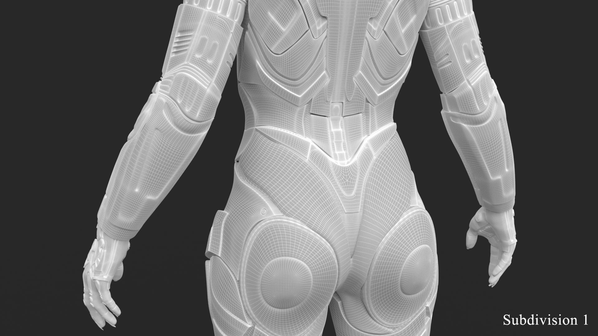 Cyborg Blu Camouflage V-Ray 3D Model by Mak21