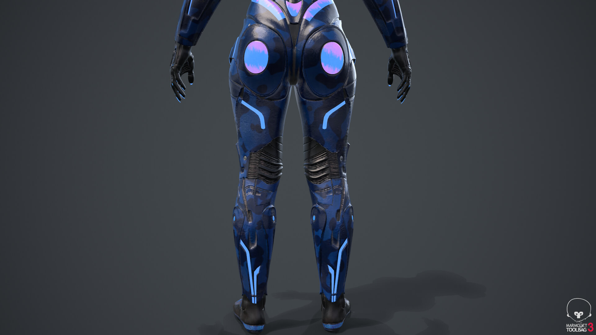 Cyborg Blu Camouflage V-Ray 3D Model by Mak21