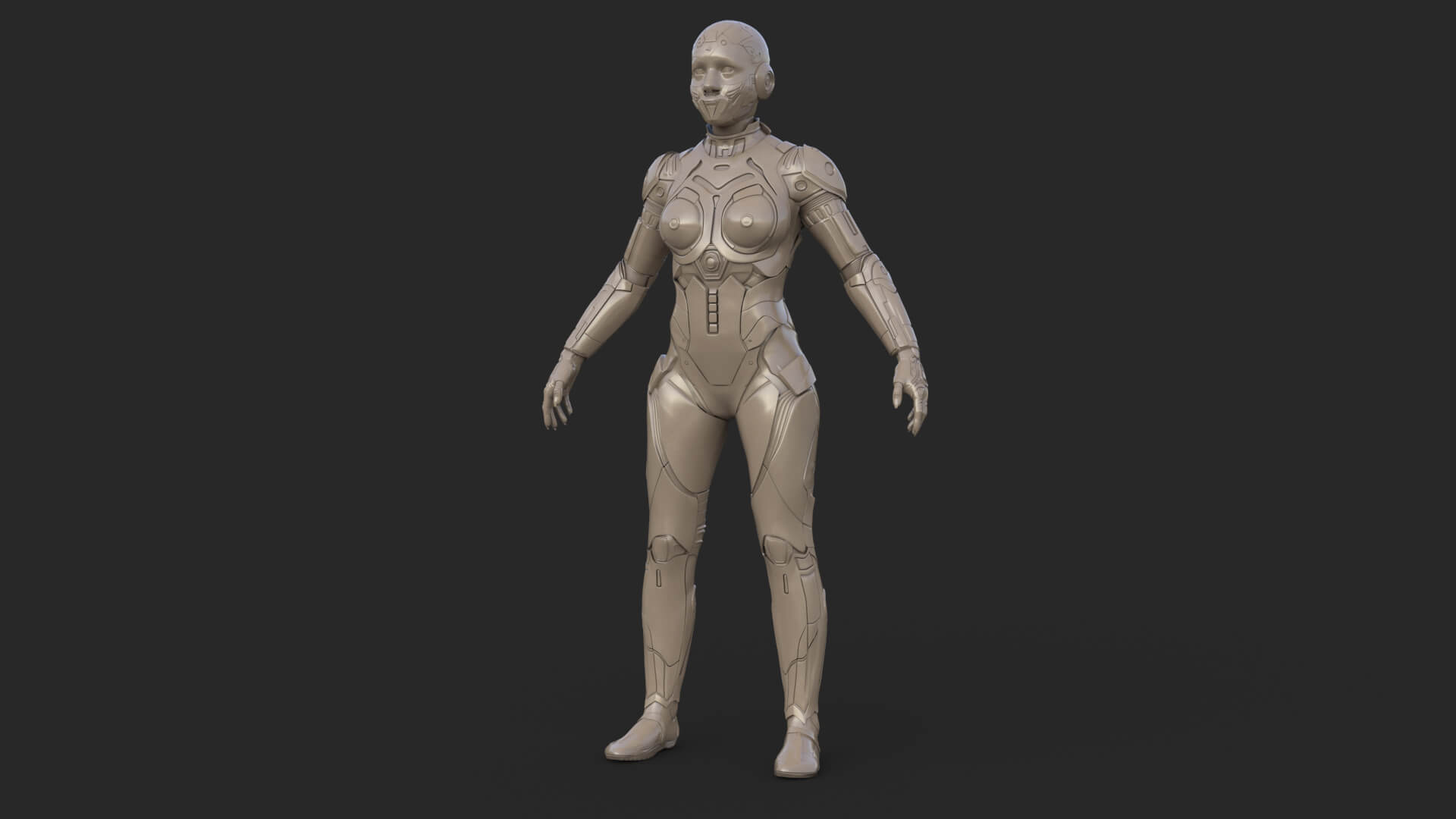 Cyborg Clay Low Poly AI - 3D Model by Mak21