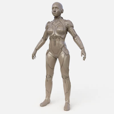 Cyborg Clay Low Poly AI - 3D Model by Mak21