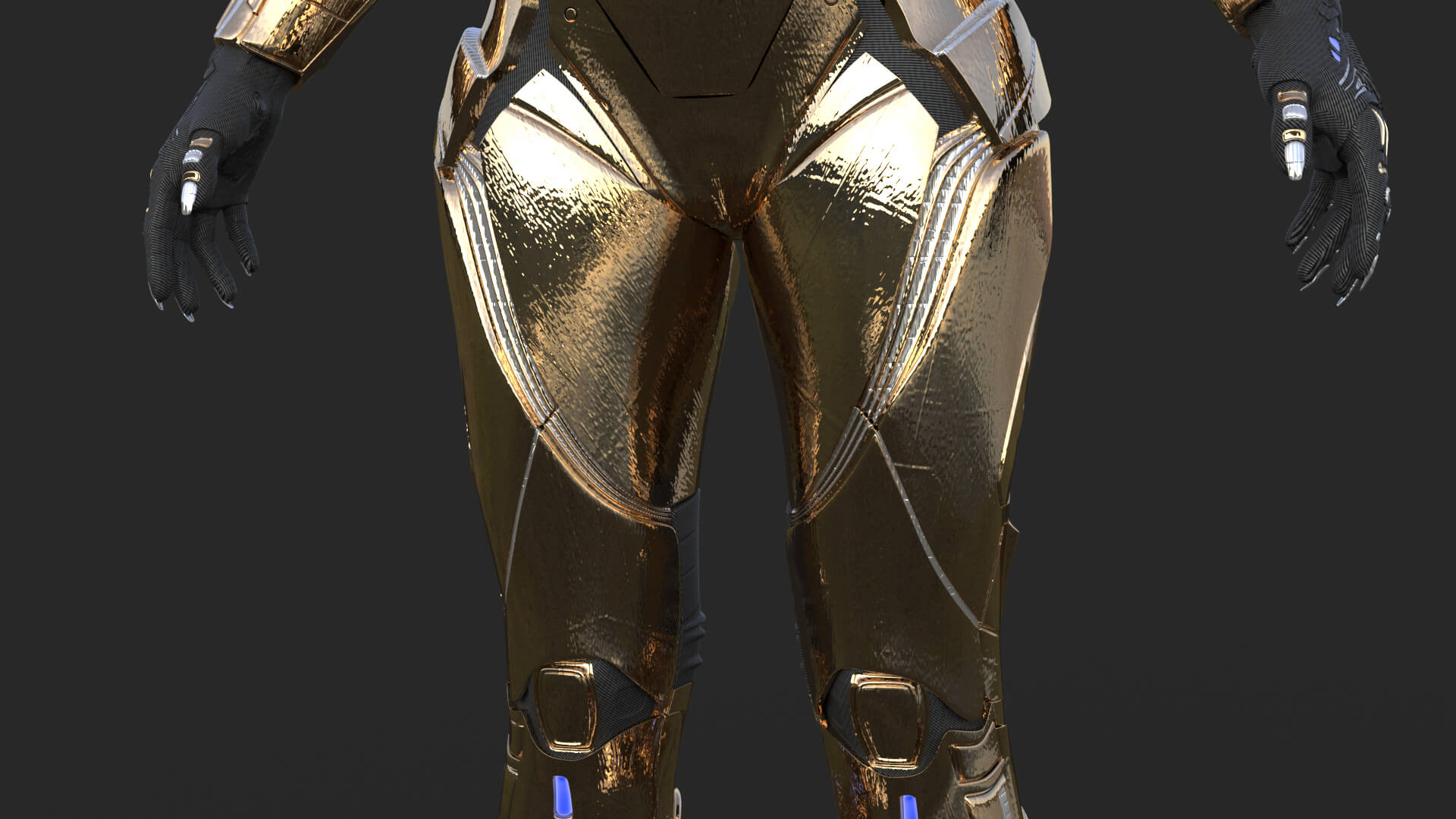 Cyborg Woman Gold - 3D Model by Mak21