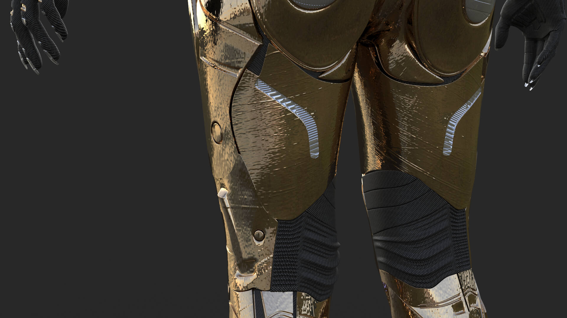 Cyborg Woman Gold - 3D Model by Mak21