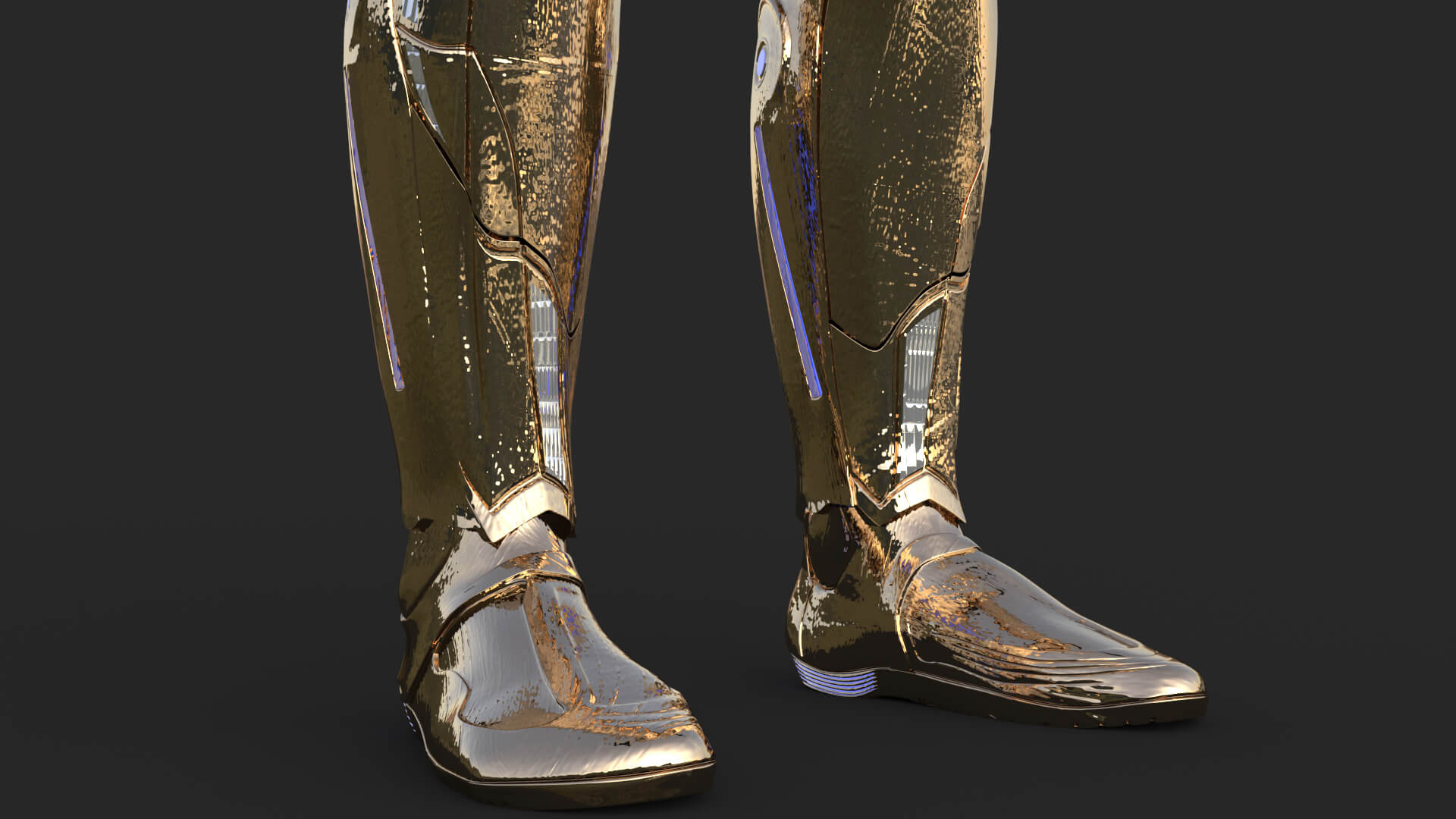 Cyborg Woman Gold - 3D Model by Mak21