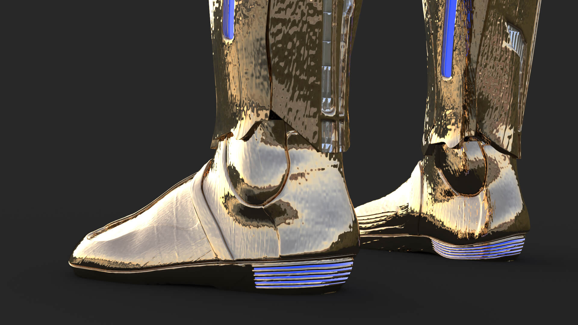 Cyborg Woman Gold - 3D Model by Mak21