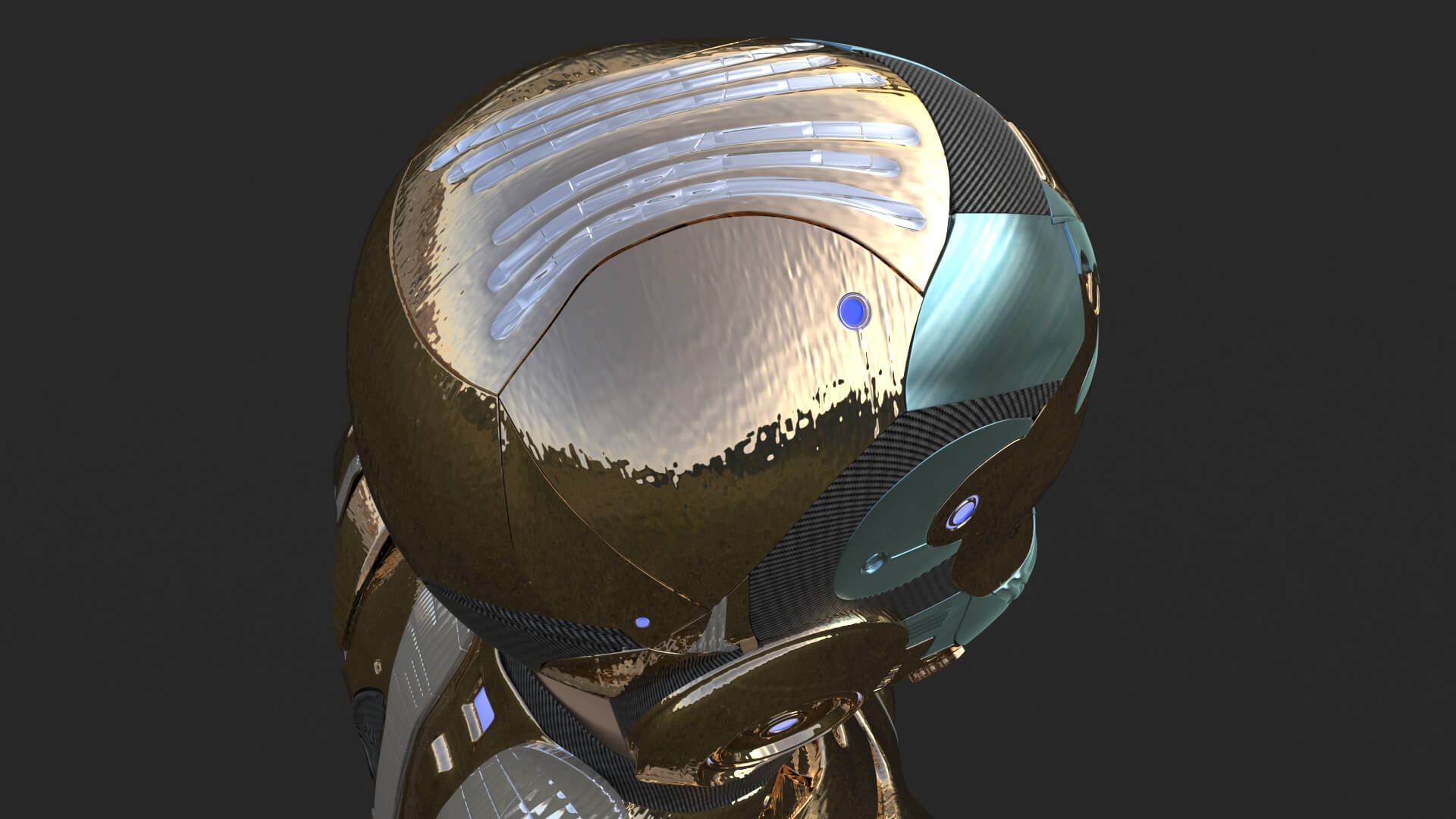 Cyborg Woman Gold - 3D Model by Mak21