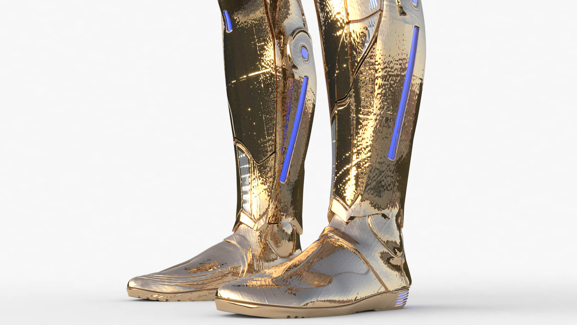 Cyborg Woman Gold - 3D Model by Mak21