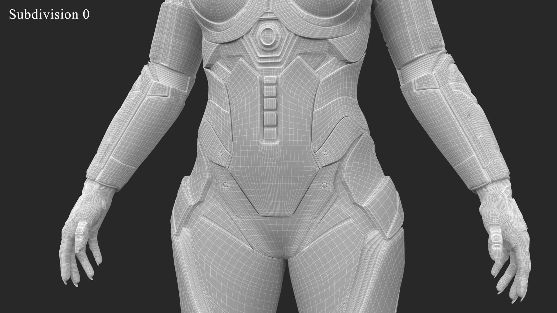 Cyborg Woman Gold - 3D Model by Mak21