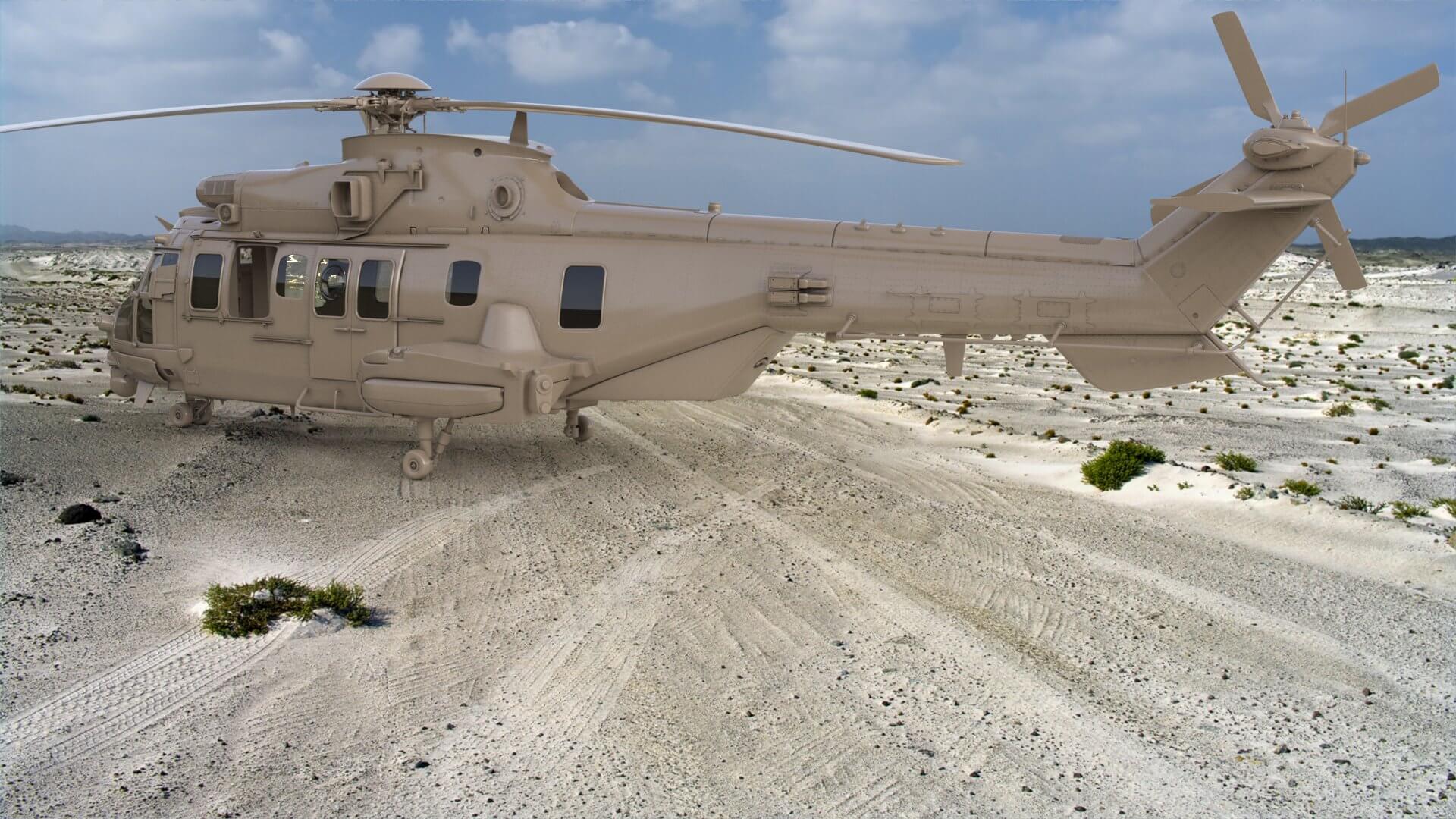 Eurocopter EC 725 Clay (V-Ray) 3D Model by Mak21