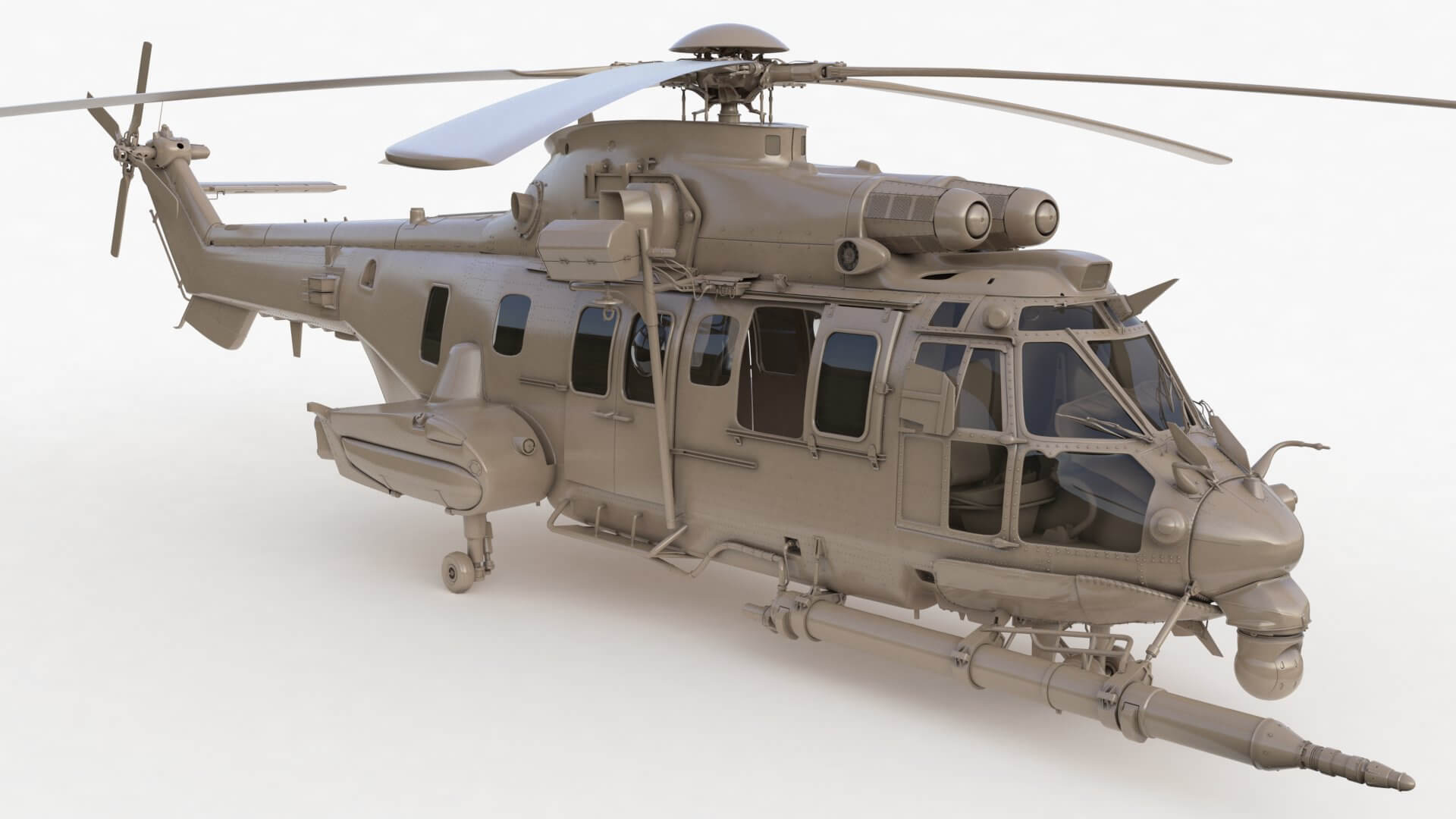 Eurocopter EC 725 Clay (V-Ray) 3D Model by Mak21