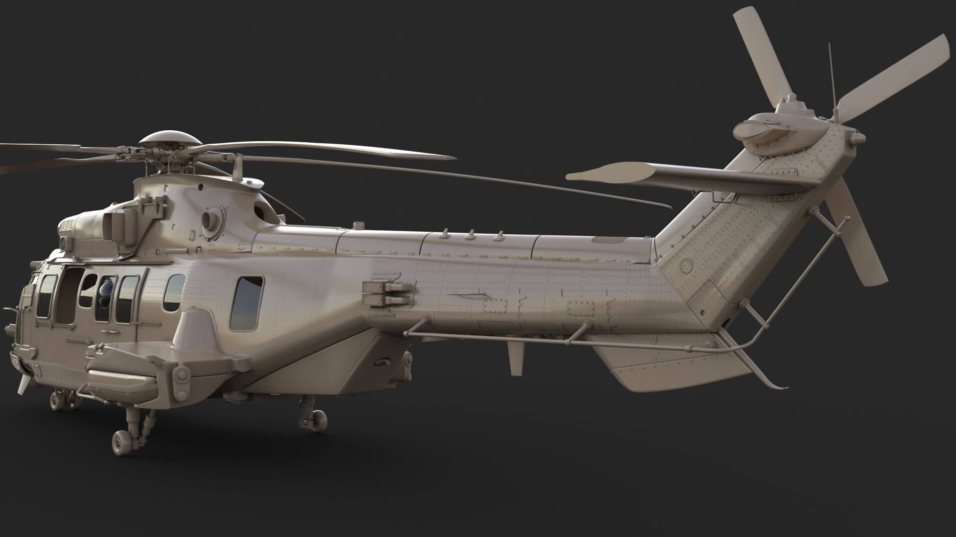 Eurocopter EC 725 Clay (V-Ray) 3D Model by Mak21