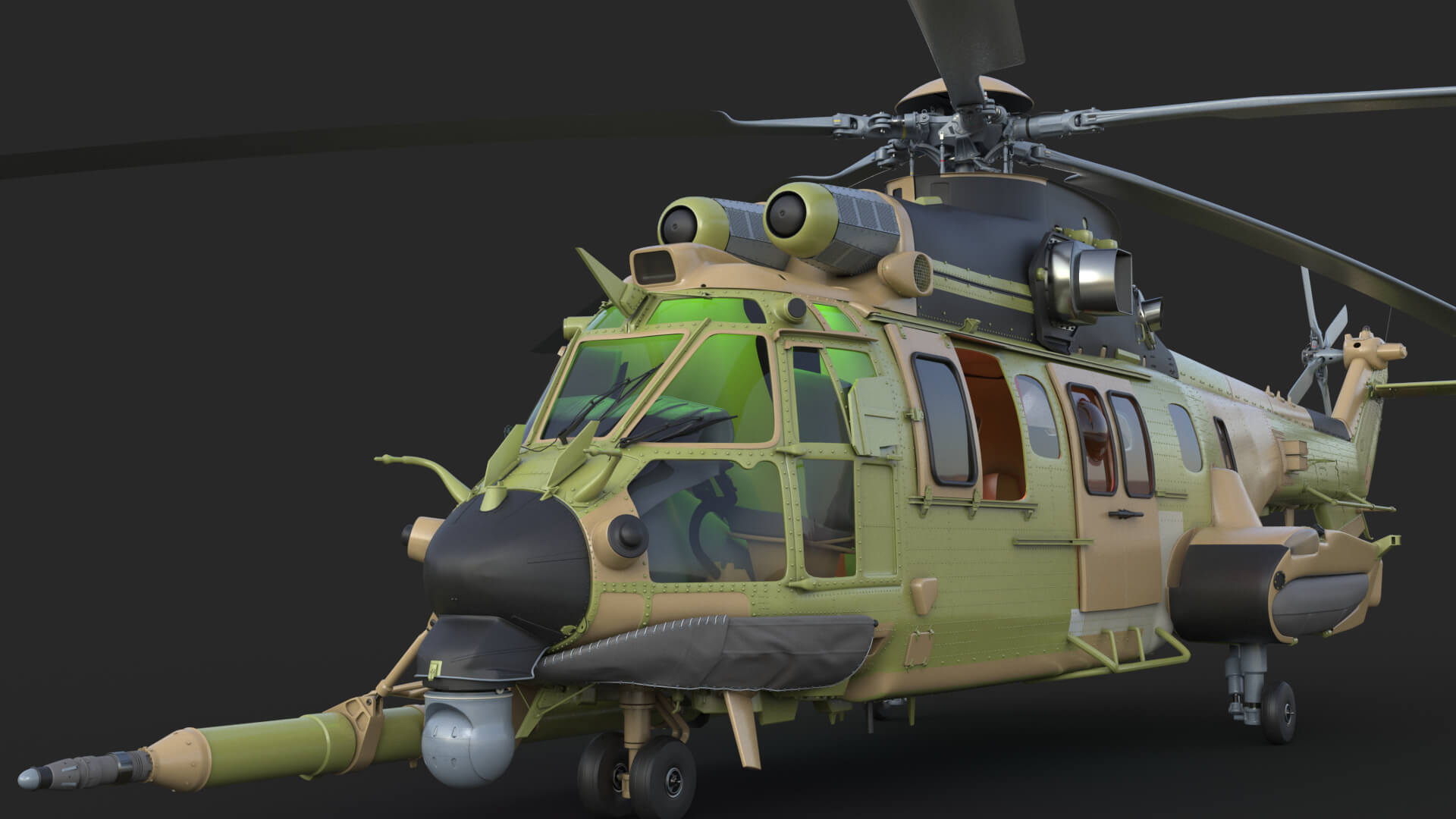 Eurocopter H225M Cougar 3DS Max V-Ray 3D Model by Mak21