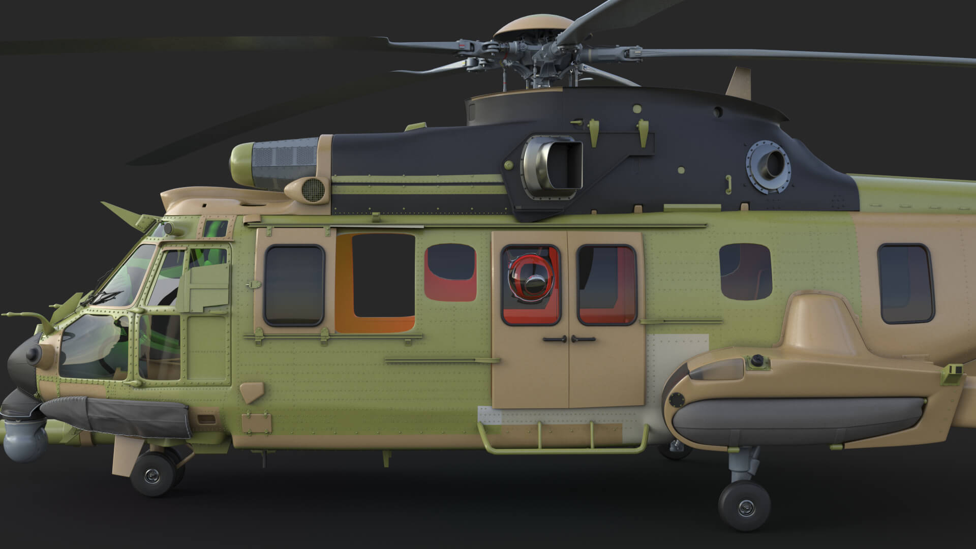 Eurocopter H225M Cougar 3DS Max V-Ray 3D Model by Mak21