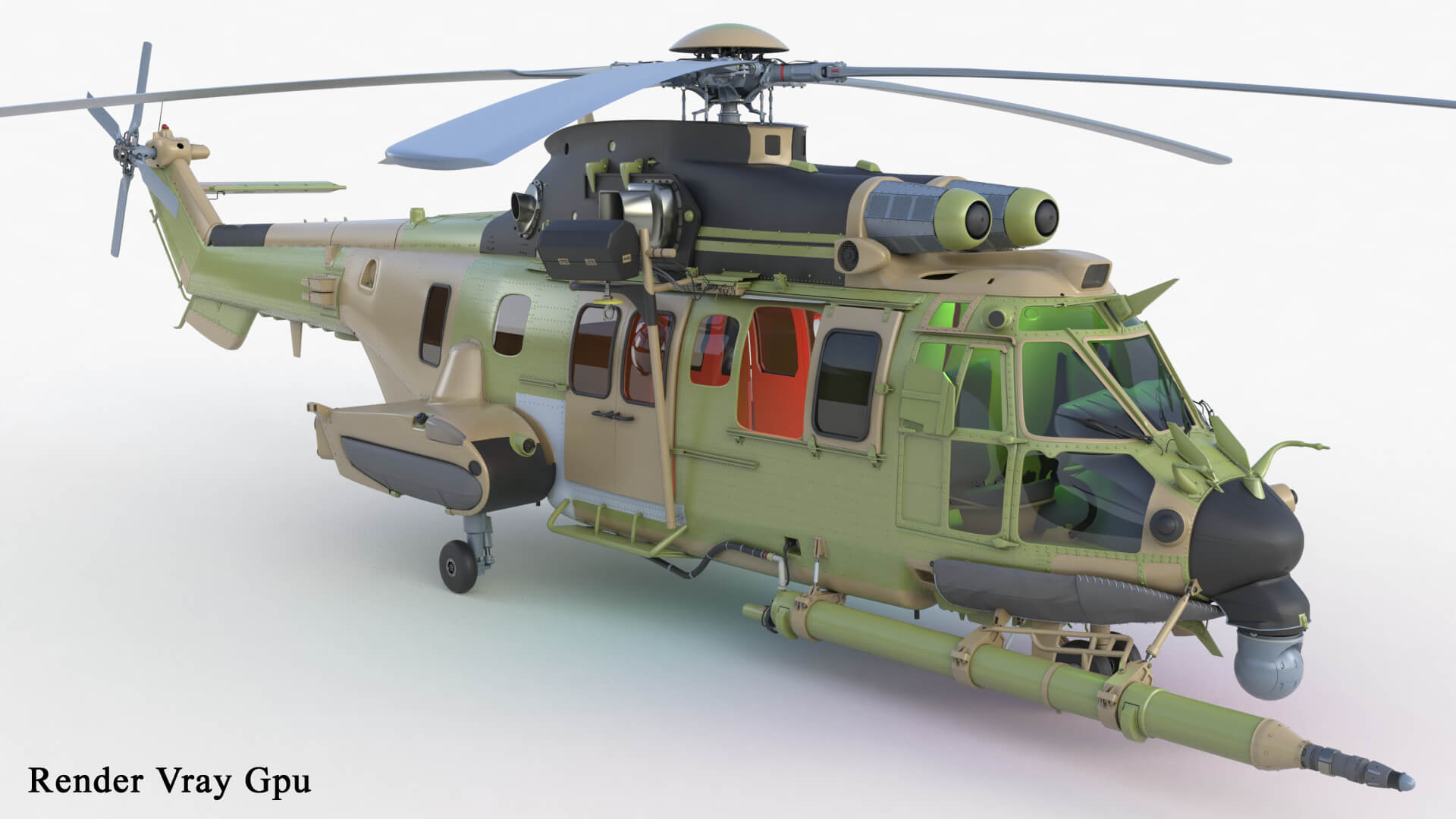 Eurocopter H225M Cougar 3DS Max V-Ray 3D Model by Mak21