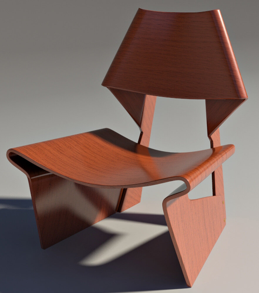 Greette Jalk Style Chair Teak - Mental Ray 3D Model by Mak21