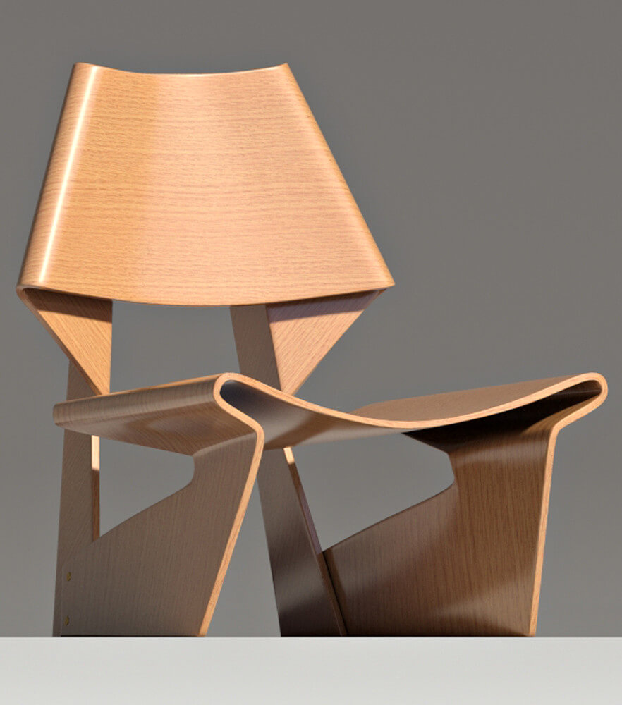 Greette Jalk Style Chair White Wood - Mental Ray 3D Model by Mak21