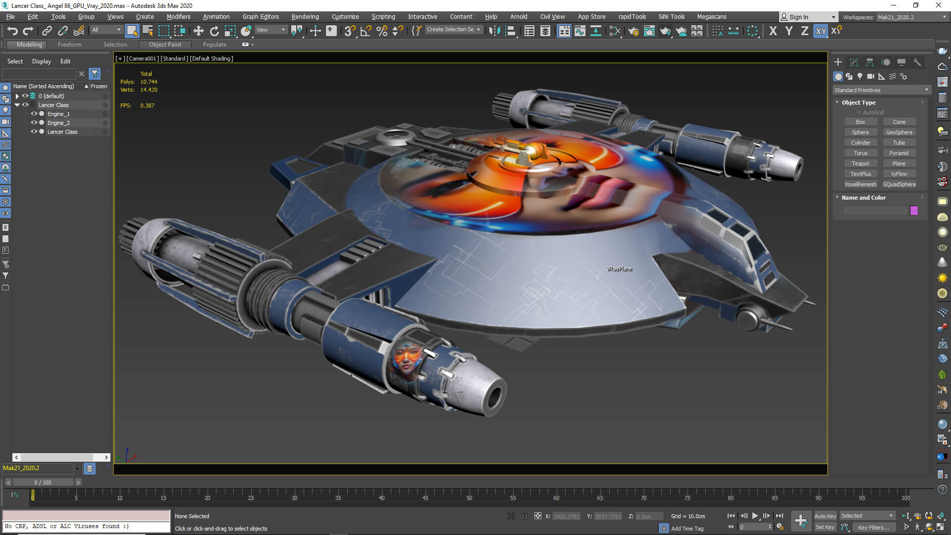 Lancer Class Spaceship Angel 86 - 3D Model by Mak21