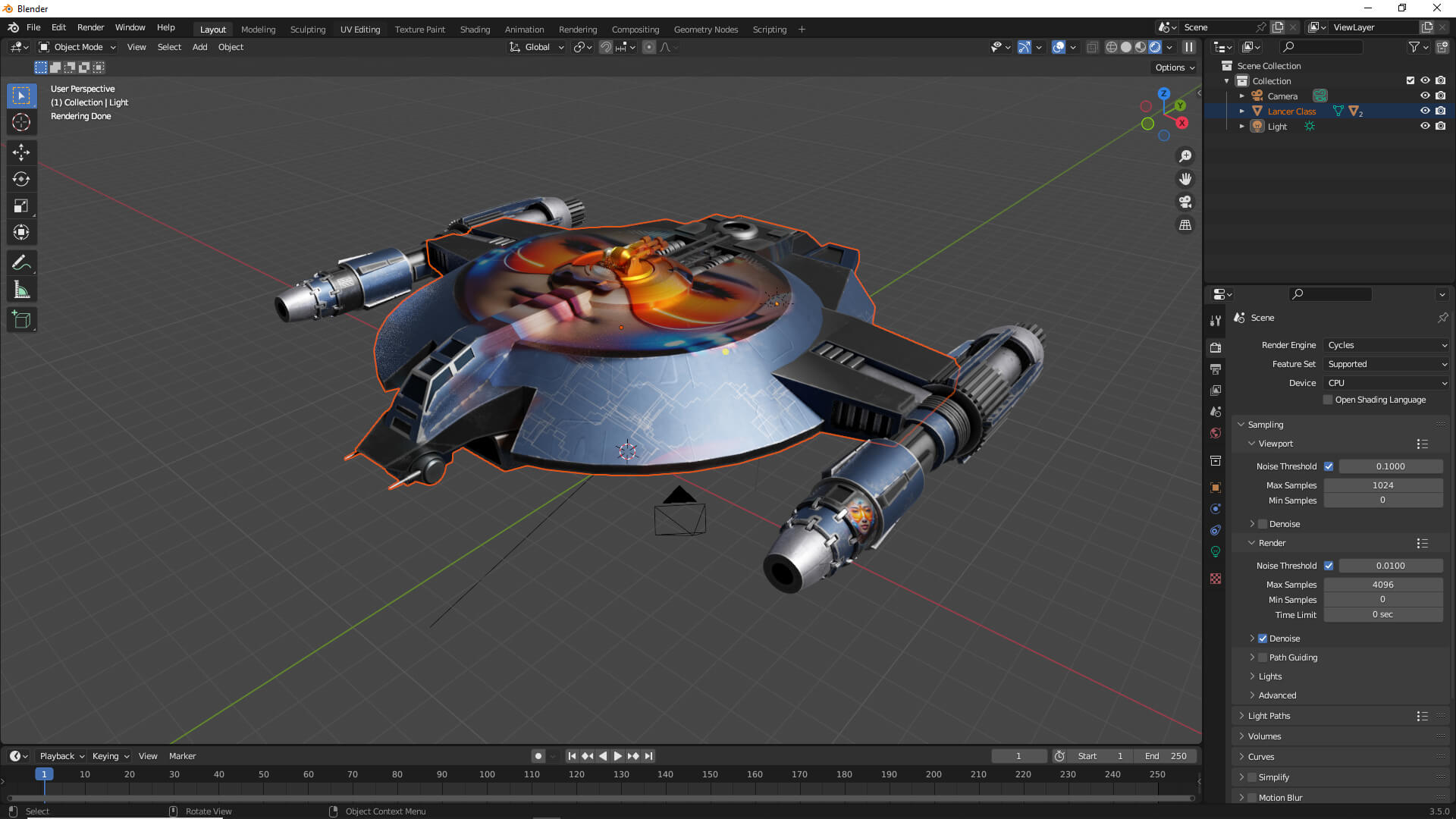 Lancer Class Spaceship Angel 86 - 3D Model by Mak21