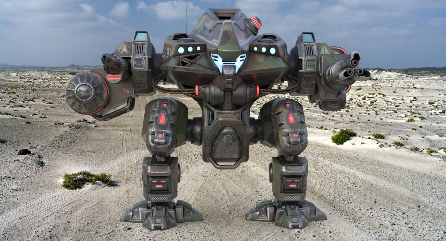 Mecha Robo Cop Camouflage (V-Ray) 3D Model by Mak21