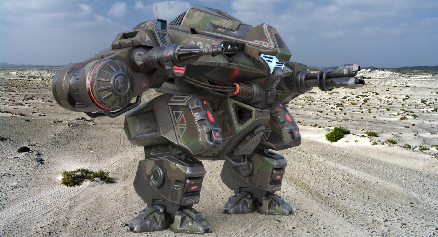 Mecha Robo Cop Camouflage (V-Ray) 3D Model by Mak21