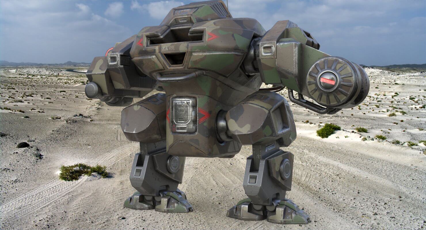 Mecha Robo Cop Camouflage (V-Ray) 3D Model by Mak21