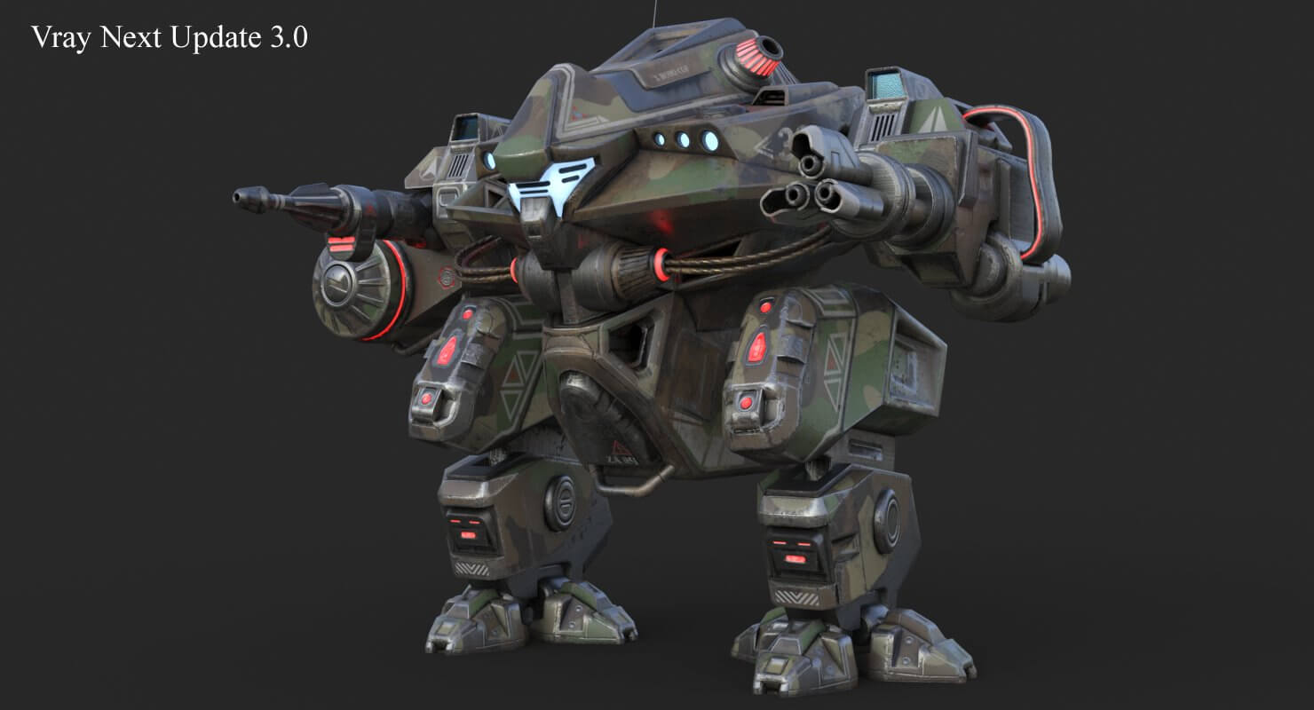 Mecha Robo Cop Camouflage (V-Ray) 3D Model by Mak21
