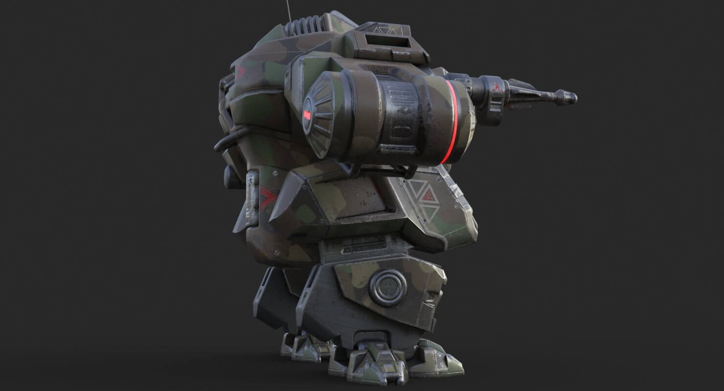 Mecha Robo Cop Camouflage (V-Ray) 3D Model by Mak21