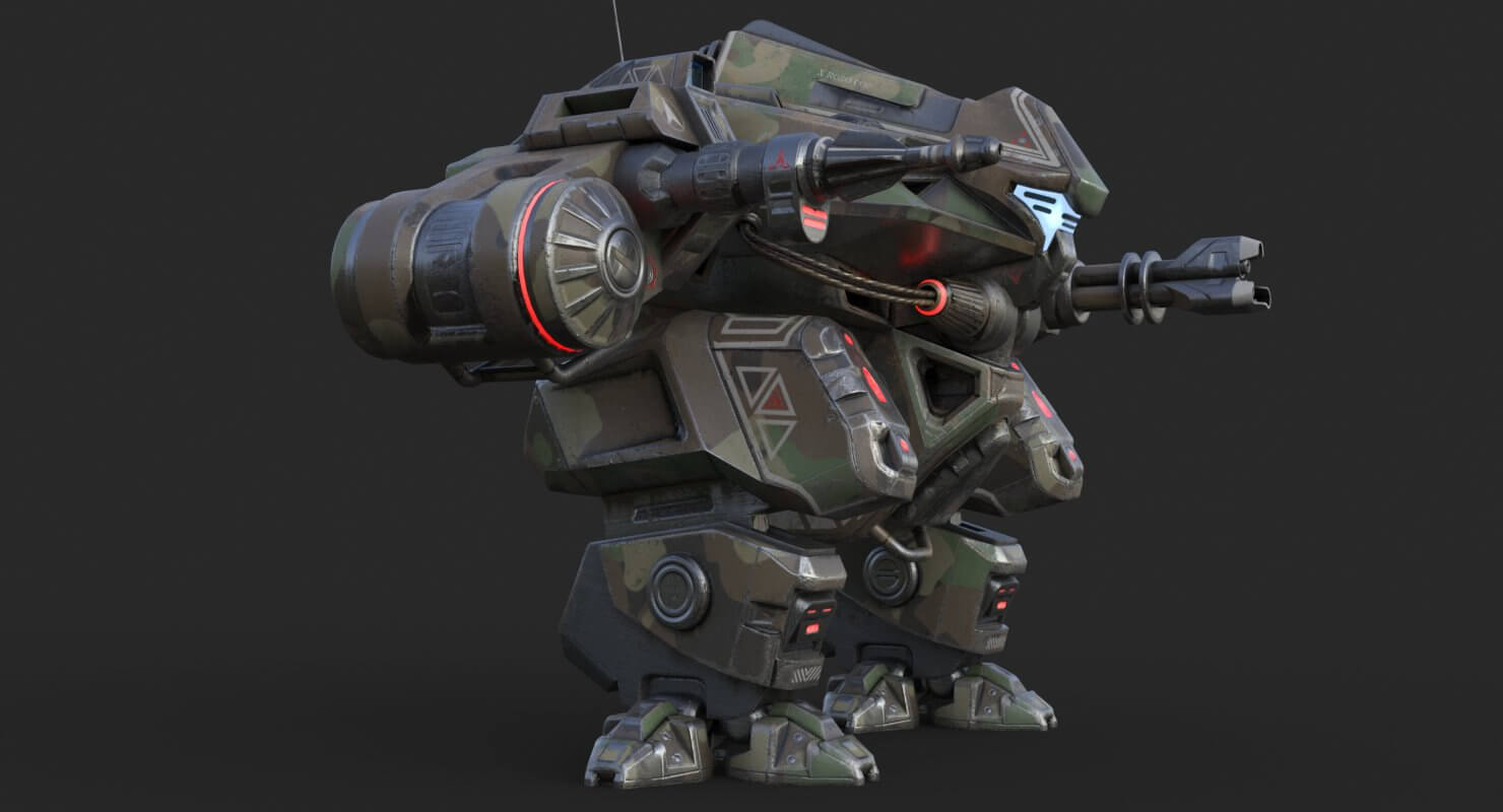 Mecha Robo Cop Camouflage (V-Ray) 3D Model by Mak21