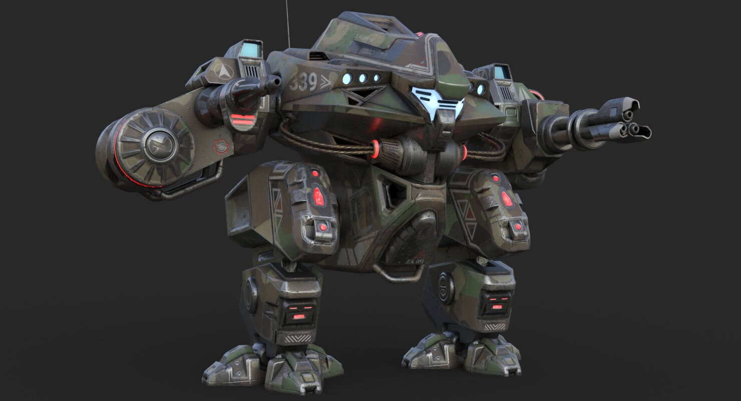 Mecha Robo Cop Camouflage (V-Ray) 3D Model by Mak21