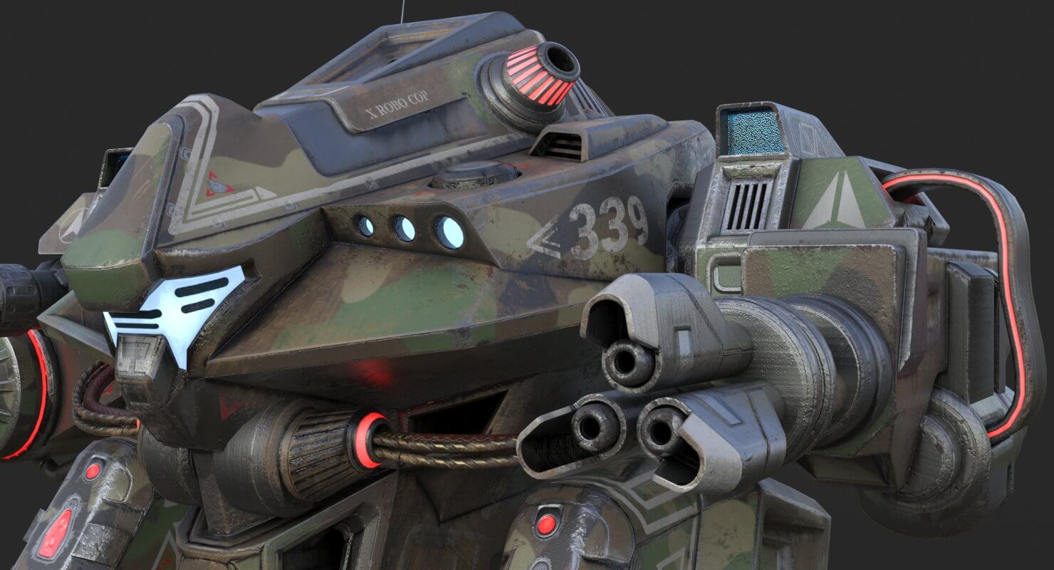Mecha Robo Cop Camouflage (V-Ray) 3D Model by Mak21