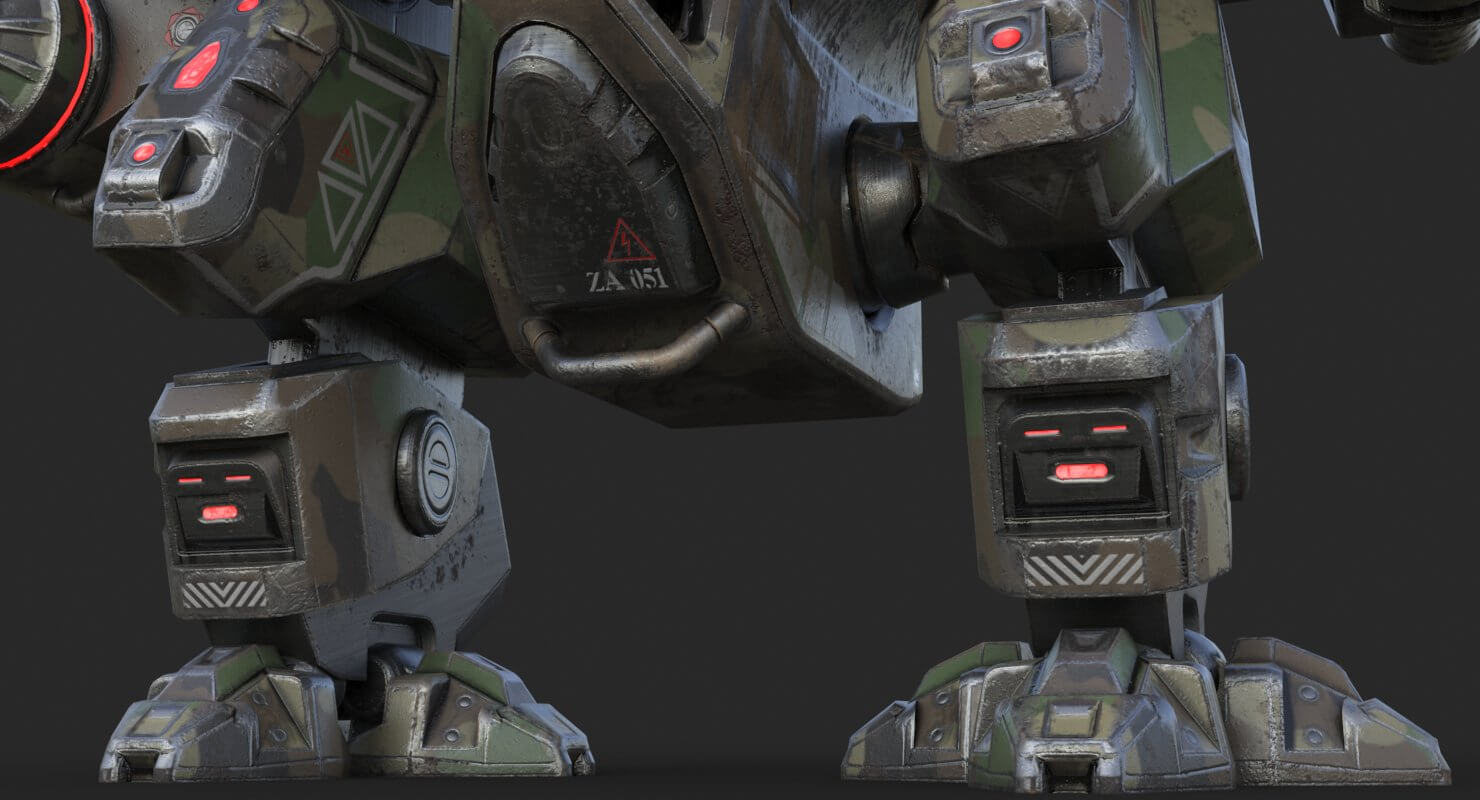 Mecha Robo Cop Camouflage (V-Ray) 3D Model by Mak21
