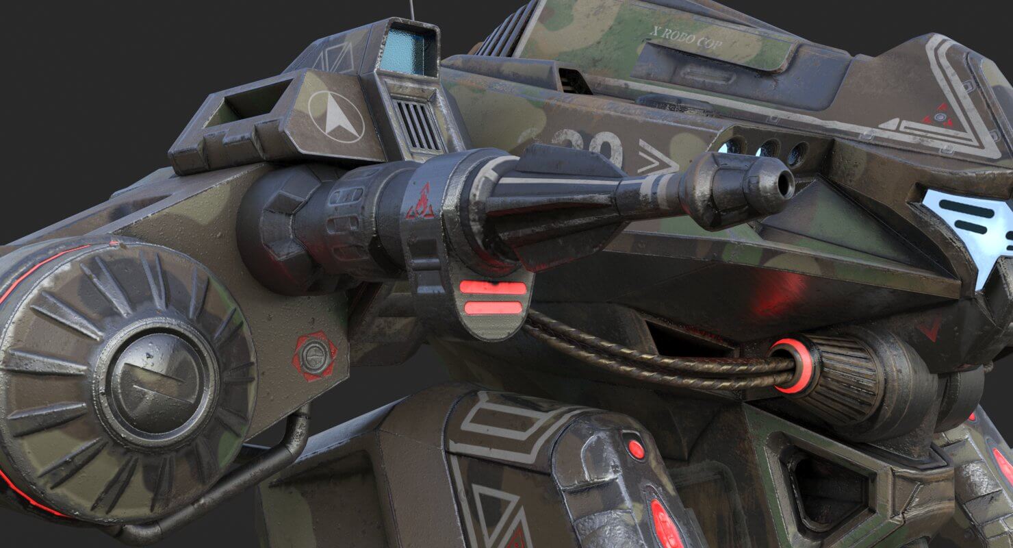Mecha Robo Cop Camouflage (V-Ray) 3D Model by Mak21