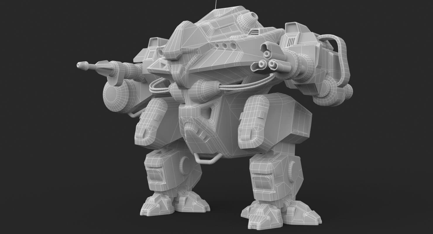 Mecha Robo Cop Camouflage (V-Ray) 3D Model by Mak21