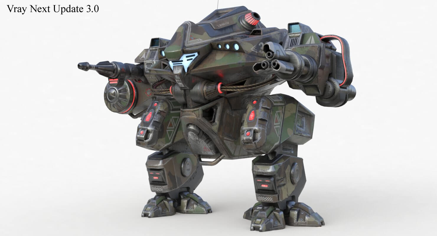 Mecha Robo Cop Camouflage (V-Ray) 3D Model by Mak21