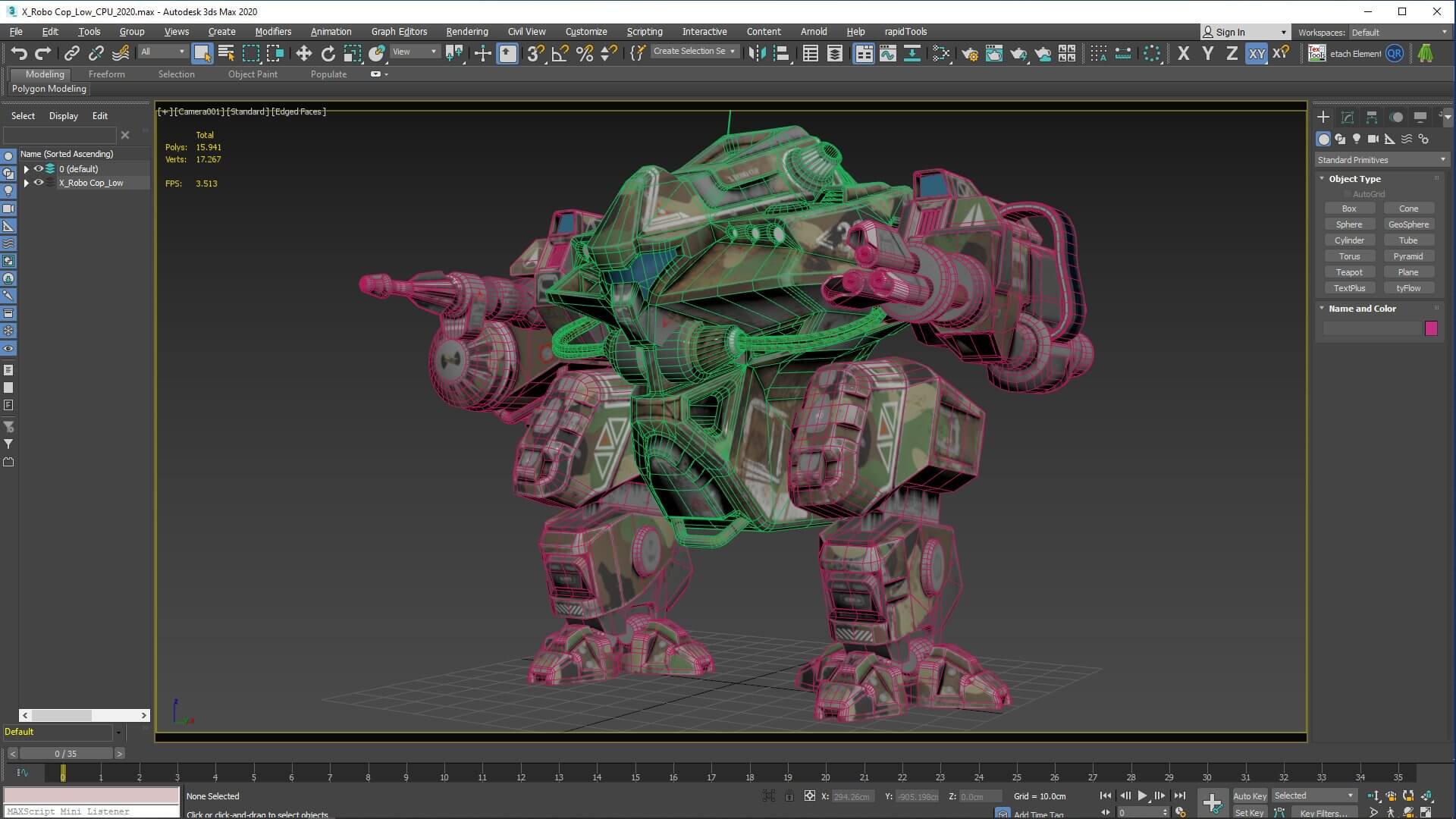 Mecha Robo Cop Camouflage (V-Ray) 3D Model by Mak21