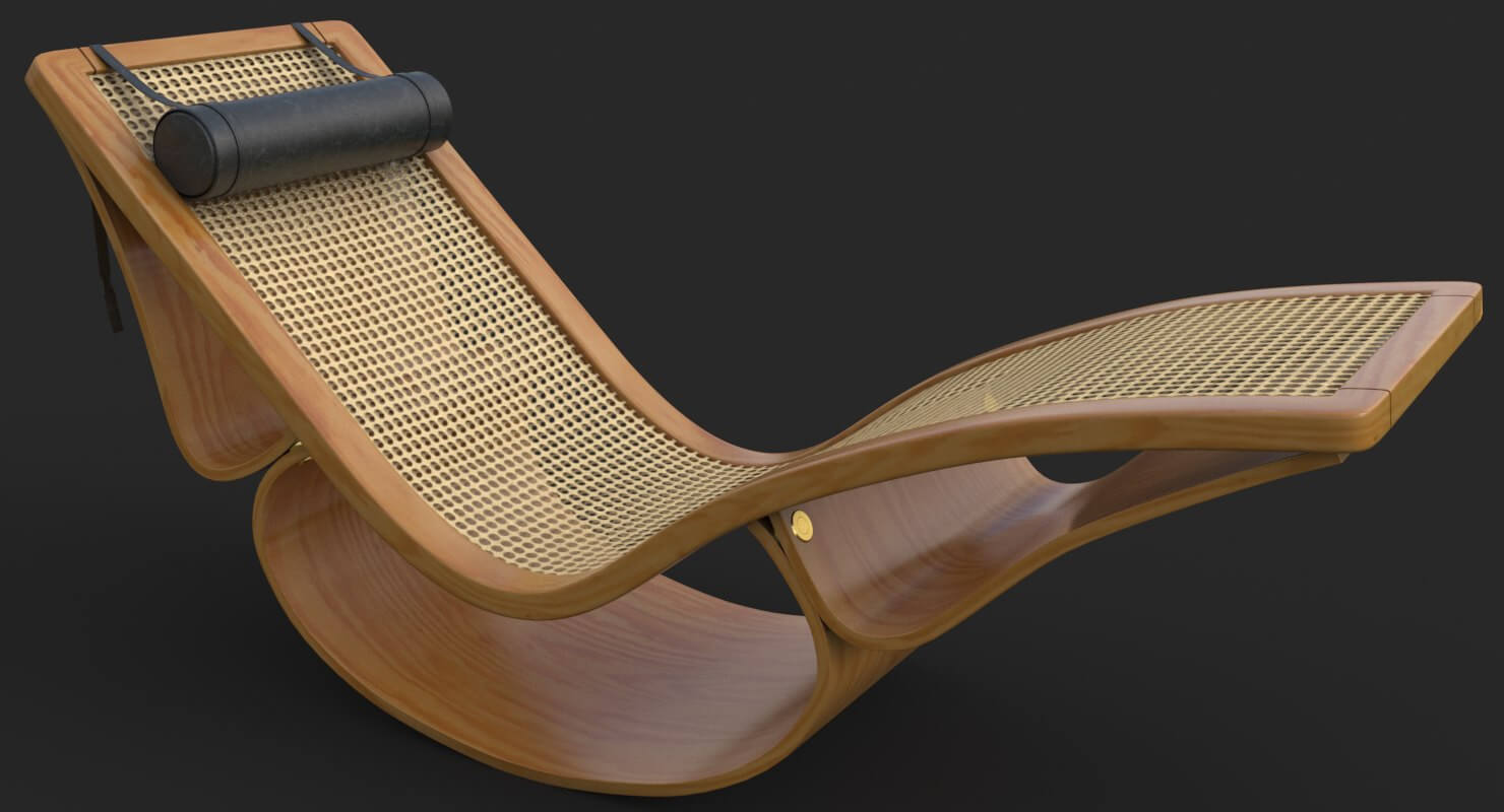 Rio Chaise Lounge Teak V-Ray 3D Model by Mak21