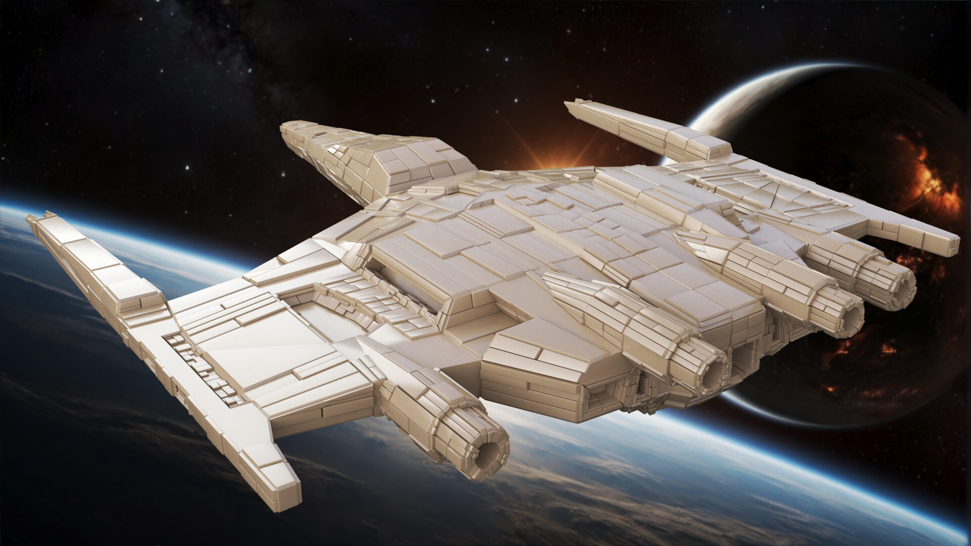 Star Ship Clay 3D Model by Mak21