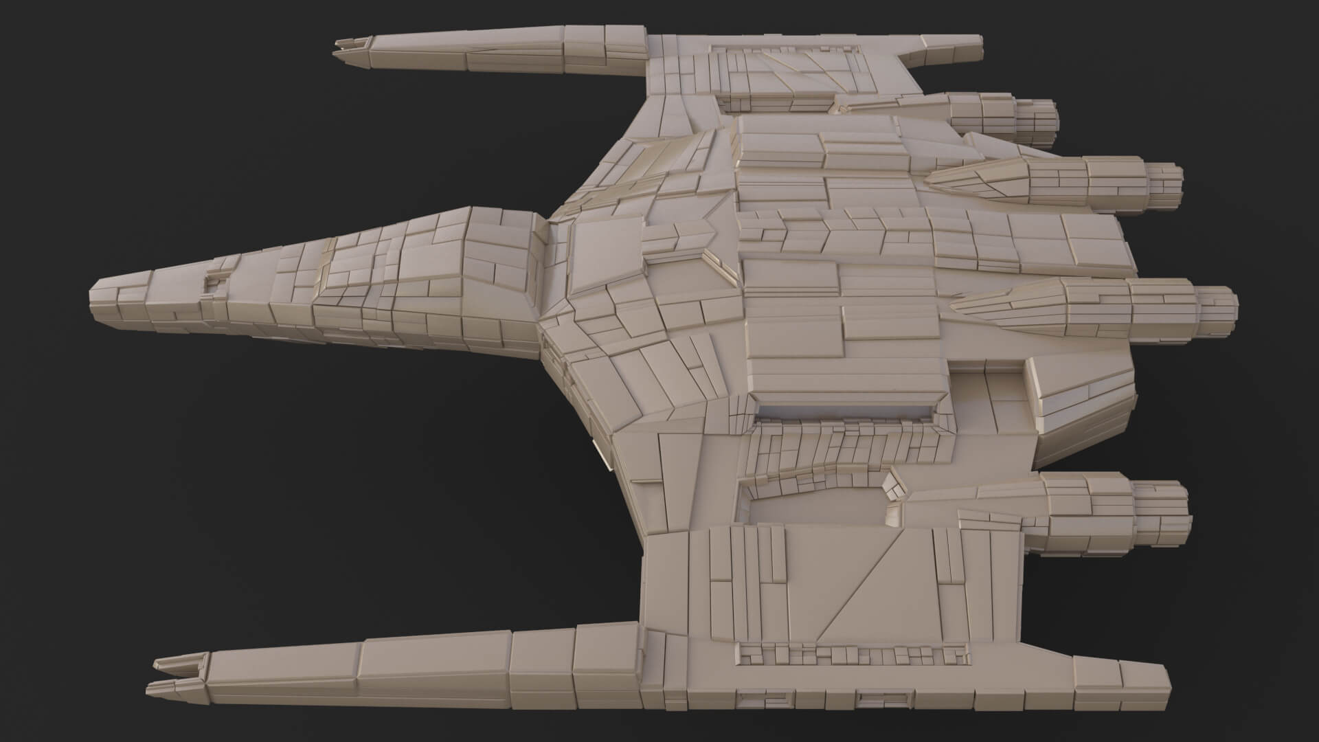 Star Ship Clay 3D Model by Mak21