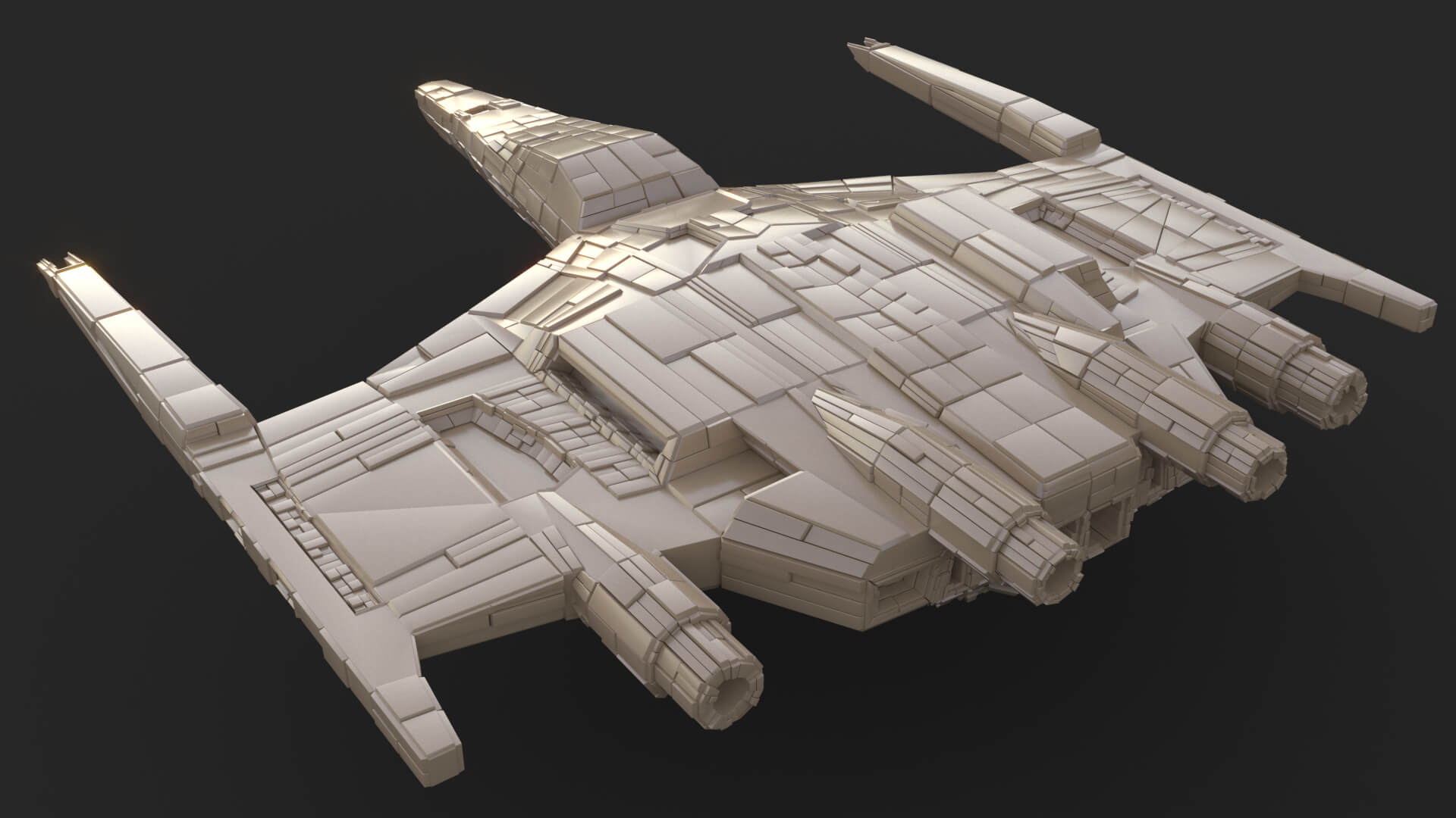 Star Ship Clay 3D Model by Mak21