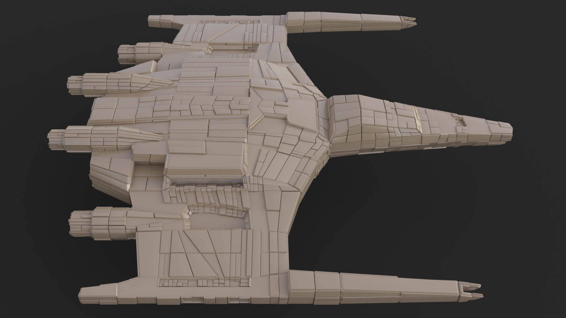 Star Ship Clay 3D Model by Mak21