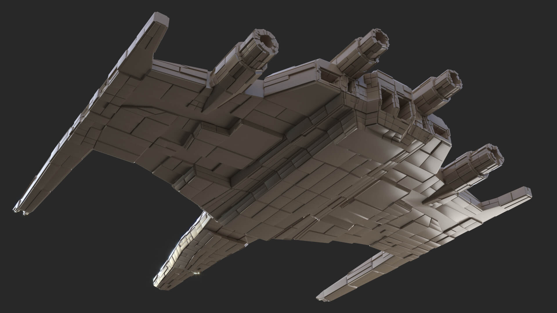 Star Ship Clay 3D Model by Mak21