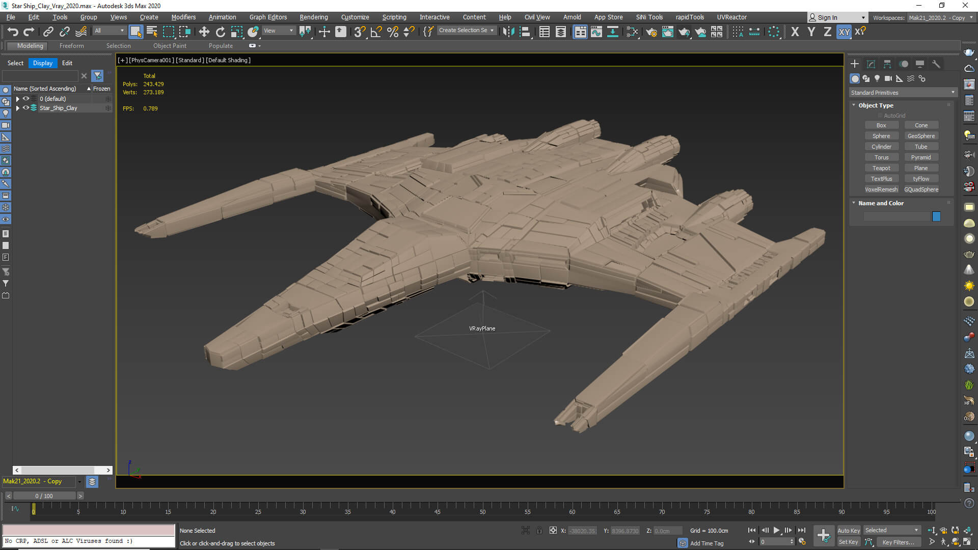 Star Ship Clay 3D Model by Mak21