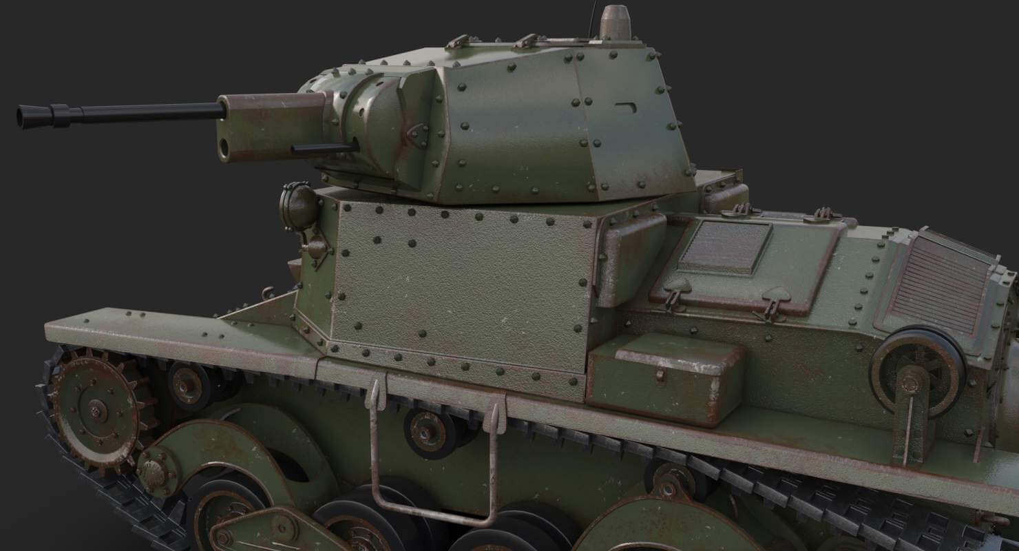 Tank L6 40 Green Ansaldo Fiat Italian (Mental Ray) - 3D Model by Mak21