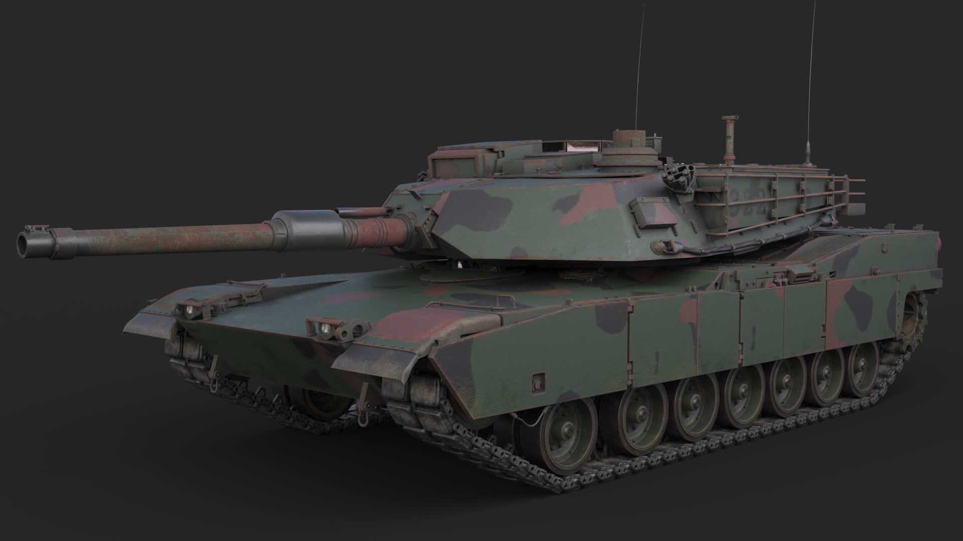Tank M1 Abrams Camouflage - 3D Model by Mak21