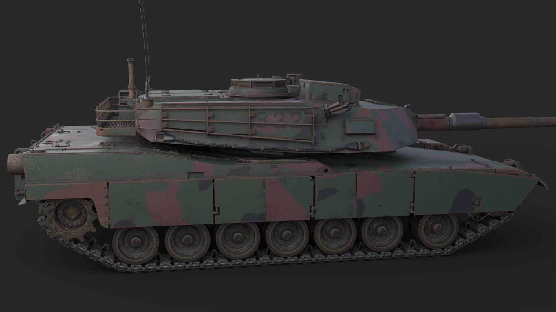 Tank M1 Abrams Camouflage - 3D Model by Mak21